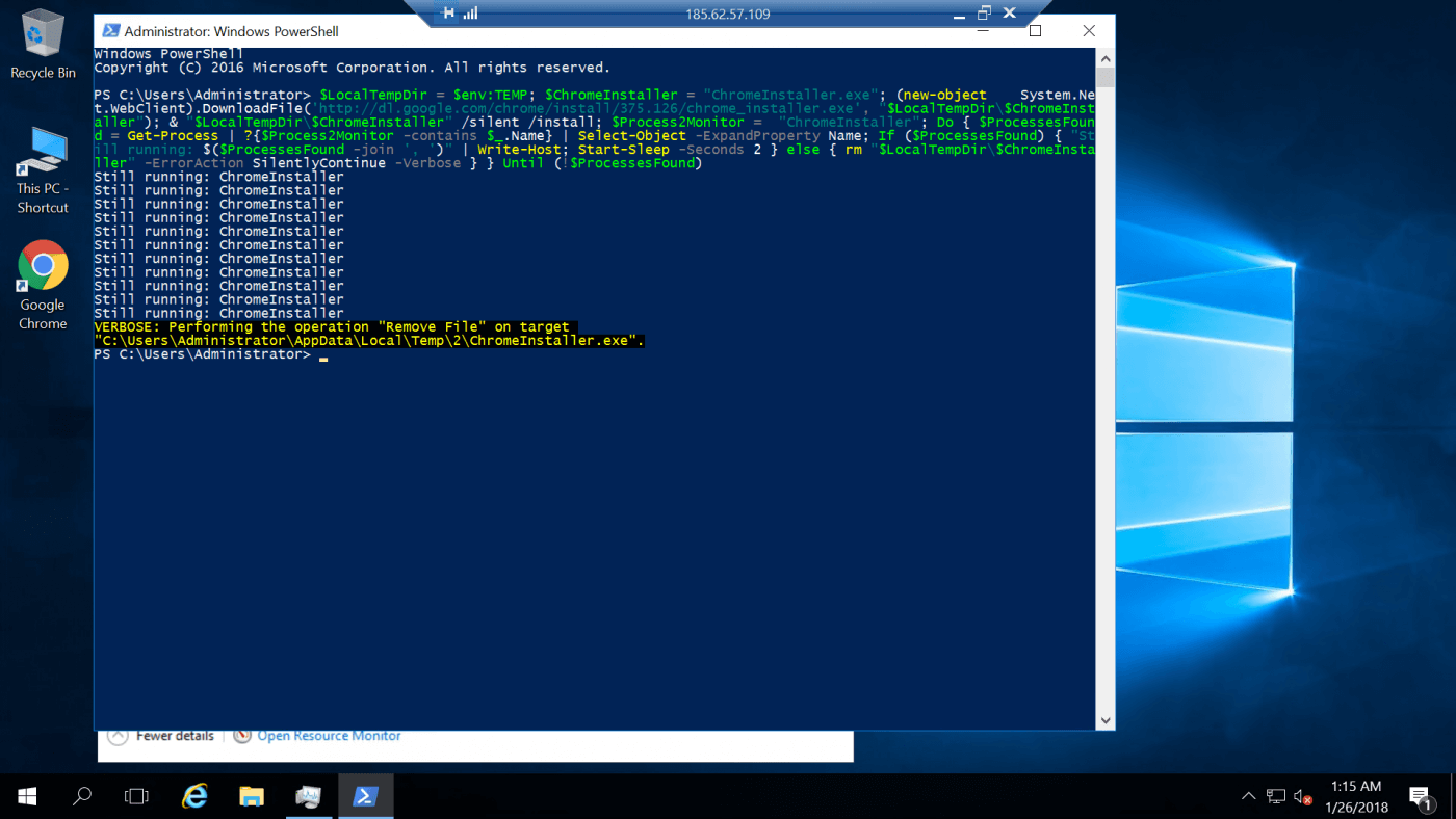 Install Chrome In Windows Server Using Powershell