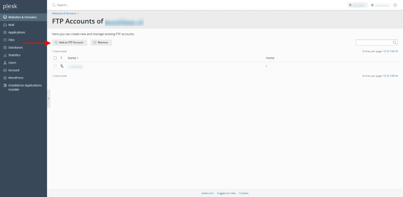 How to create an FTP account in Plesk - Snel.com