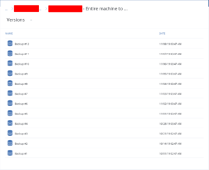 Download a complete backup from Acronis Management Console