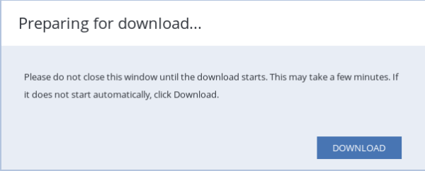 Download a complete backup from Acronis Management Console