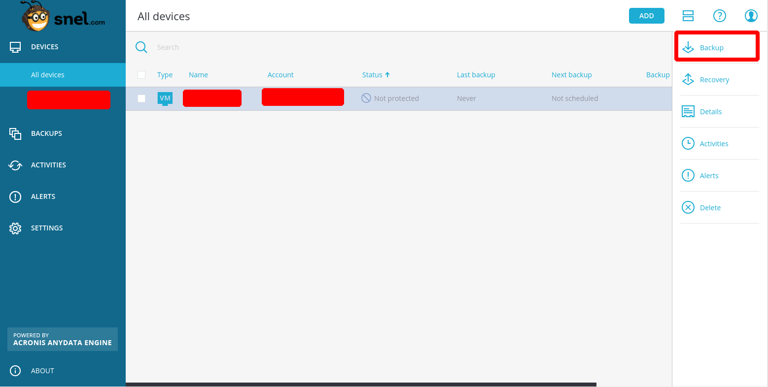 Scheduled backups via Acronis Backup Cloud Management Console Scheduled backups via Acronis Backup Cloud Management Console
