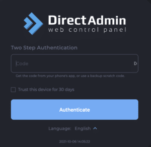 How to enable Two-Factor Authentication for DirectAdmin - Snel.com