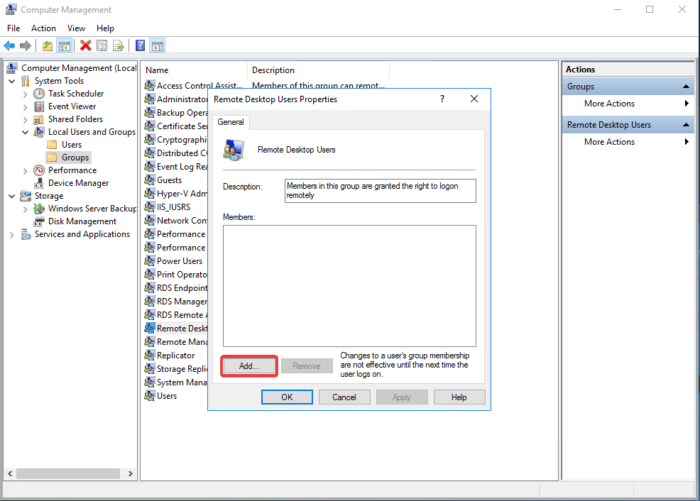 Create A User And Allow Rdp Permission On Windows Server 2016