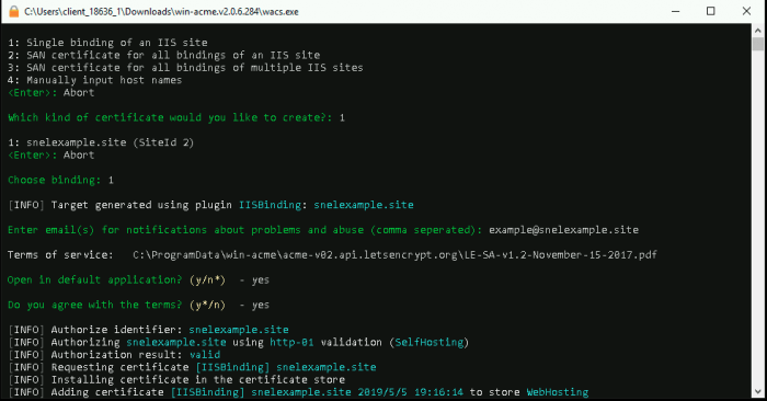 Install Let’s Encrypt with IIS on Windows Server 2019 - Snel.com