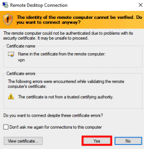 How to connect to your server via RDP on Windows 10 | Snel.com