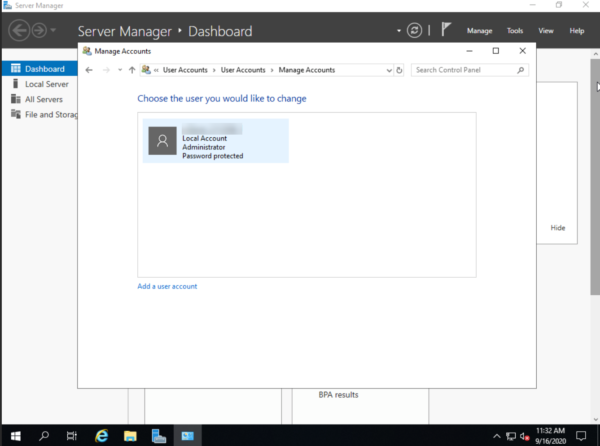 Change password in Windows Server 2019 | Snel.com