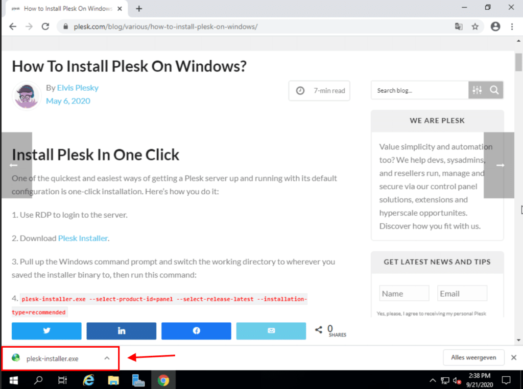 How to install Plesk on Windows Server 2019 | Snel.com