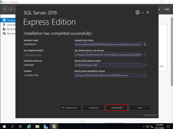 How to install MSSQL Express on Windows Server 2019 | Snel.com