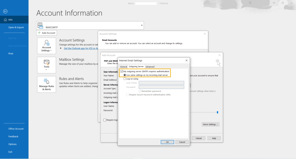How to Add Email Accounts to Microsoft Outlook | Snel.com