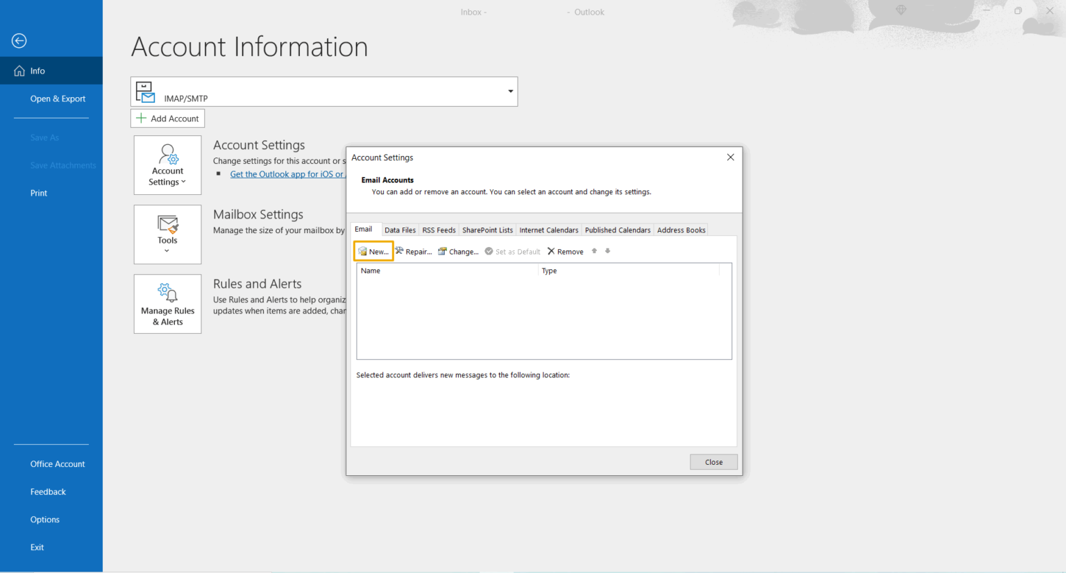 How to Add Email Accounts to Microsoft Outlook | Snel.com