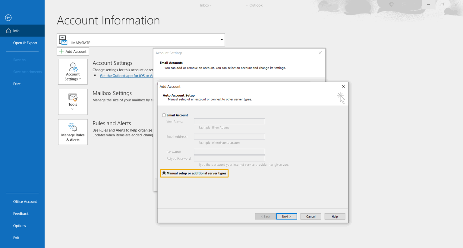 How to Add Email Accounts to Microsoft Outlook | Snel.com