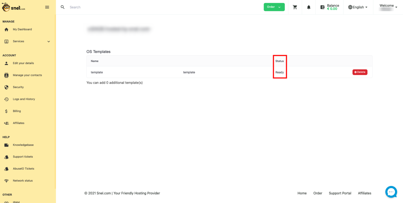 Create your own Linux operating system template | Snel.com